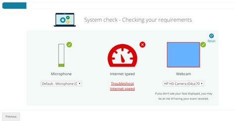onvue system check won t detect internet even though internet is