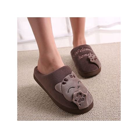 Dropshipping kobiety zimowe pantofle domowe kot kreskówka buty miękkie zimowe ciepłe kapcie do