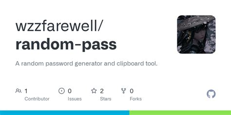 Github Wzzfarewellrandom Pass A Random Password Generator And