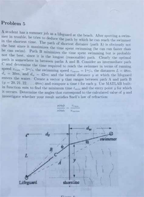 SOLVED Problem 5 A Student Has A Summer Job As A Lifeguard At The