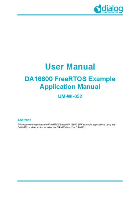 da16600 freertos example application manual user guide for dialog