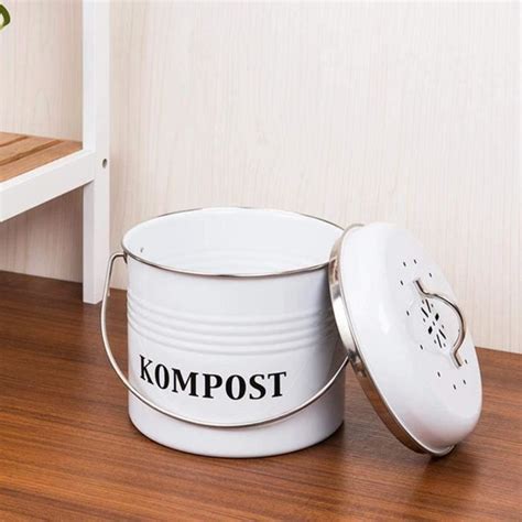 Bac à compost de cuisine L seau à compost de jardin rétro avec couvercle seau de filtre à