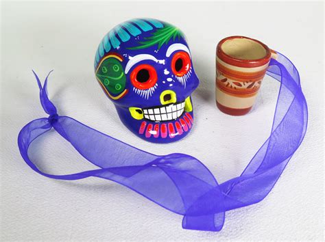 Day Of The Dead Ceramic Skull And Shot Eye4art Functional Art For The