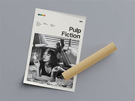 Pulp Fiction Movie Poster Mid Century Movie Poster Lylyprint