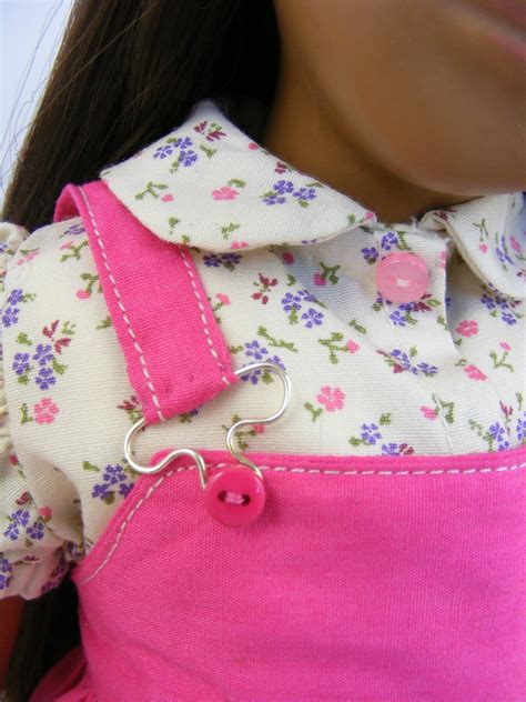 Ruthsdolls Sasha Doll Cerise Pinafore Dress And Blouse Outfit