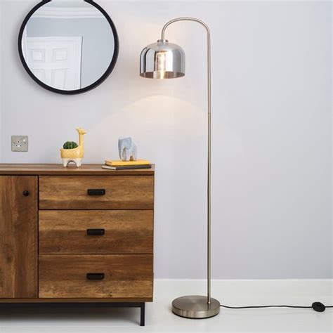 Palazzo Smoked Glass Floor Lamp Chrome