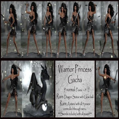 Second Life Marketplace Lw Poses Warrior Princess Gacha Pose 4