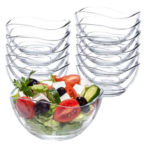 Spar Home® Stackable Small Glass Salad Bowl Set Of 12 11 Oz Glass