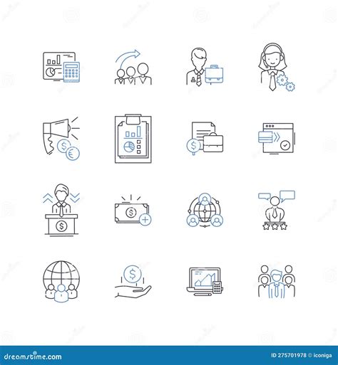 Debt Management And Restructuring Line Icons Collection Bankruptcy Interest Credit Debt