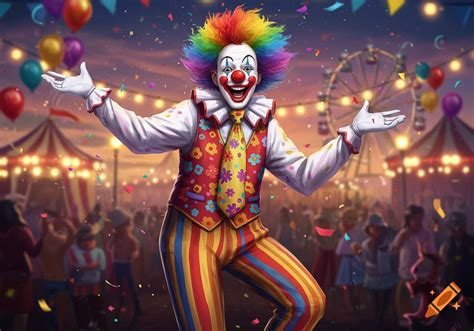Photorealistic Caricature Of Donald Trump As A Clown With Orange Hair