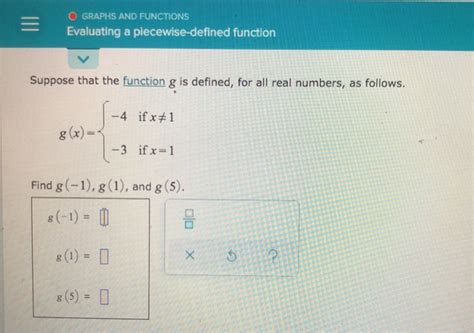 solved o graphs and functions evaluating a piecewise defined