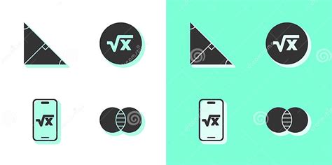 Set Mathematics Sets A And B Angle Bisector Of Triangle Square Root X Glyph And Icon Vector