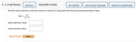 solved find the local maximum and local minimum values of f