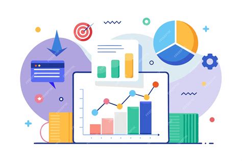 Premium Vector A Tablet Displaying A Bar Graph Symbolizing Business