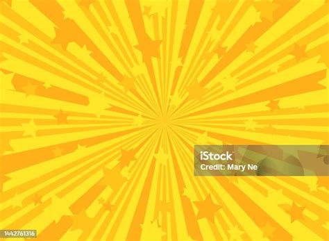 햇빛 수평 배경입니다 빛나는 별과 오렌지 색 버스트 배경 벡터 그림입니다 그래프에 대한 스톡 벡터 아트 및 기타 이미지