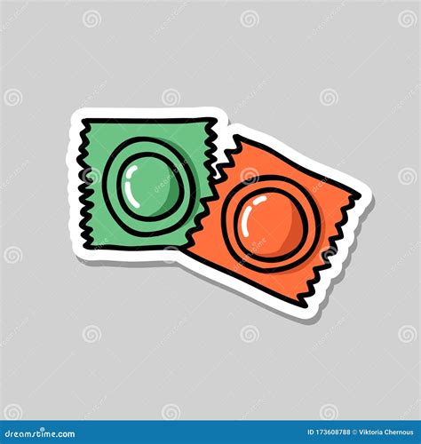 Condom Doodle Icon Vector Illustration Stock Illustration