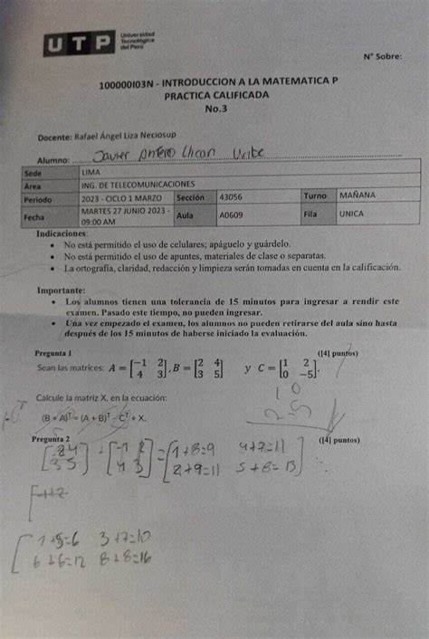 Práctica Calificada Nro 3 Química General Studocu
