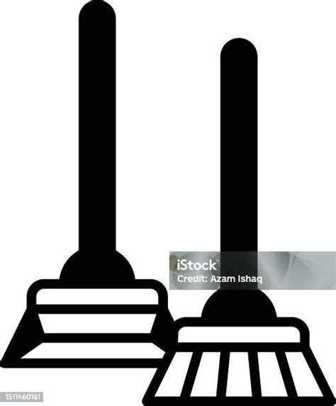 집진 바닥 청소 개념 벡터 아이콘 디자인 하우스키핑 기호 사무실 관리인 기호 포터 또는 클렌저 장비 스톡 일러스트레이션 가축에