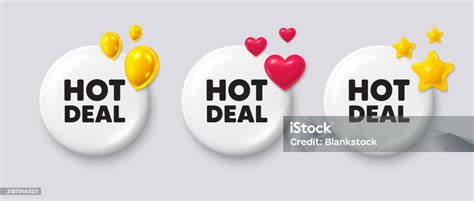 핫딜 기호 특별 제공 가격 표시 3d 아이콘이 있는 흰색 버튼 벡터 3차원 형태에 대한 스톡 벡터 아트 및 기타 이미지 3차원 형태 가격 고급 Istock