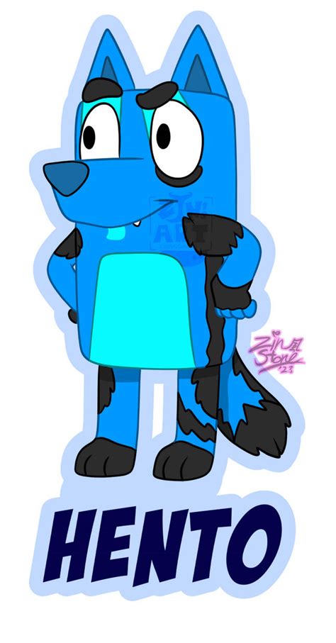 Hento Bluey Style Badge By Zinstone On Deviantart