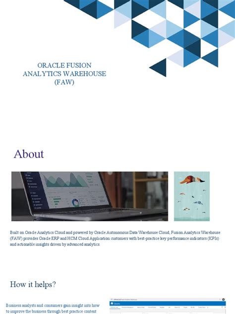 Oracle Fusion Analytics Warehouse Faw Pdf Analytics Performance Indicator