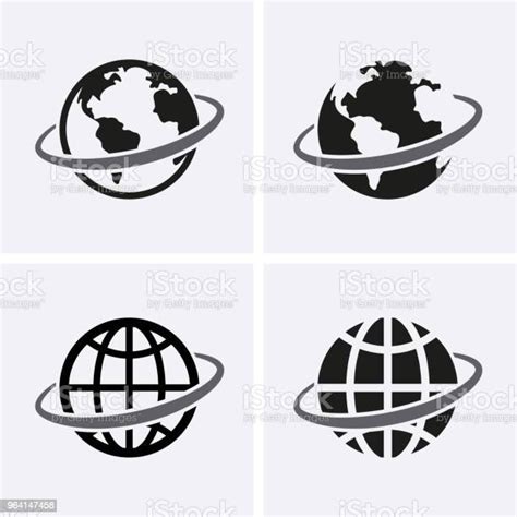地球儀圖示集向量圖形及更多一組物體圖片 一組物體 世界地圖 俄羅斯 Istock
