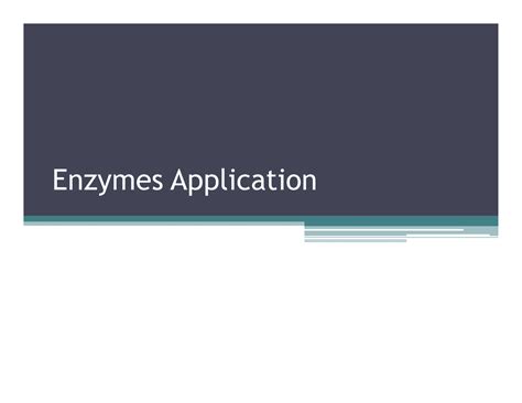 Enzyme Application Good Studocu