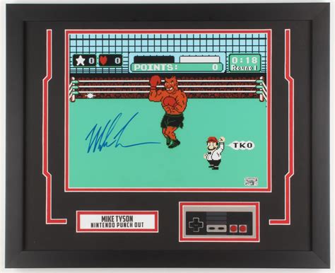 Mike Tyson Signed Punch Out 18x22 Custom Framed Photo Display With