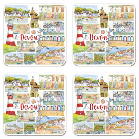 Devon Drinks Coasters Melamine Emma Ball Uk Made