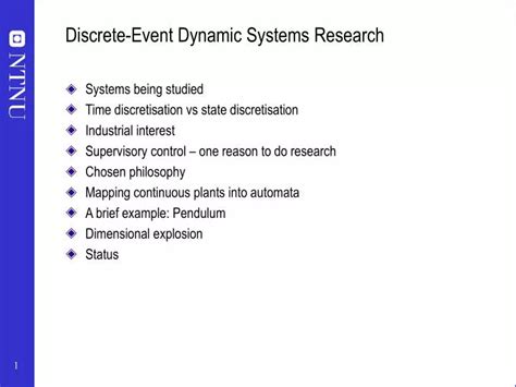 Ppt Discrete Event Dynamic Systems Research Powerpoint Presentation Free Download Id3027420