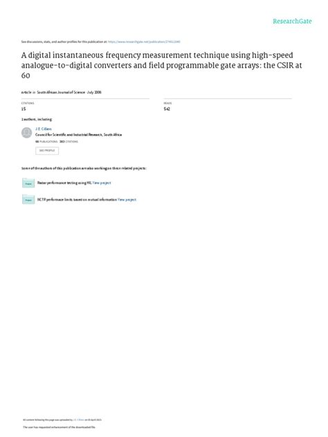 A Digital Instantaneous Frequency Measurement Tech Pdf Analog To Digital Converter Signal