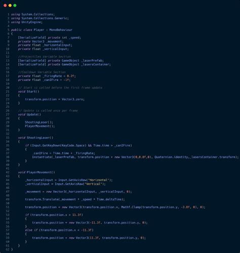 Made With Unity 2d Space Shooter Part 3 Script Explanation