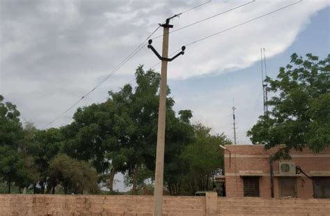 High Tension Electrical Wires On Lathi Police Station In Jaisalmer
