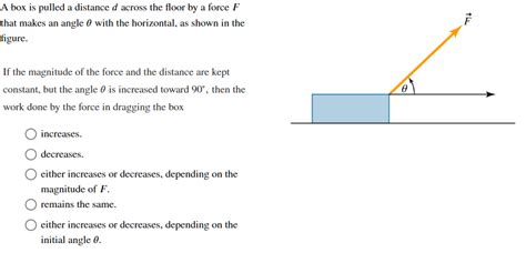 Solved A Box Is Pulled A Distance D Across The Floor By A Chegg
