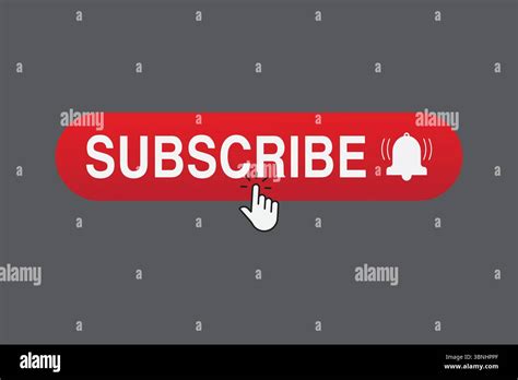Subscribe Button Icon Click With Bell Notification Symbol Stock