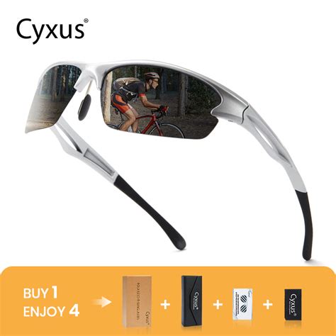 Cyxus Sports Polarized Sunglasses Tr90 Full Wrap Frame Uv400