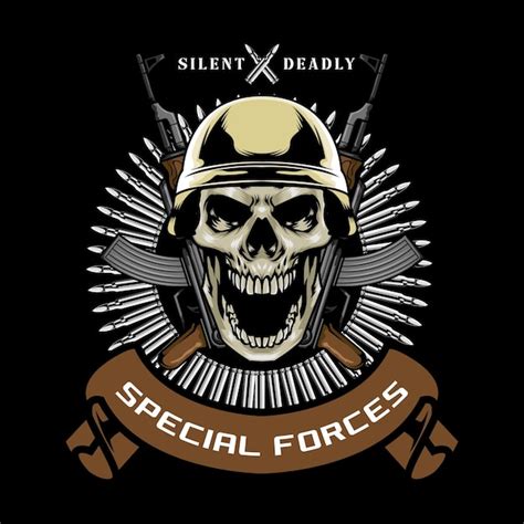 Premium Vector Vector Illustration Of Military Skull With Premium