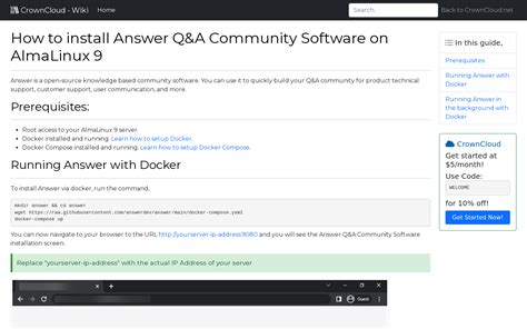 Crowncloud Wiki How To Install Answer Q And A Community Software On