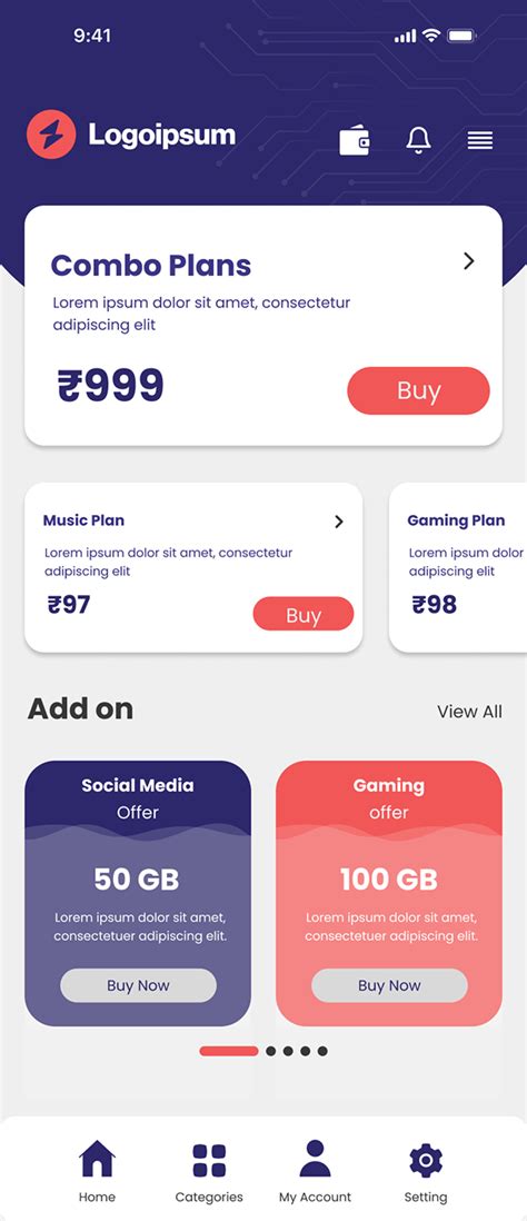 Internet Provider Mobile App Design On Behance