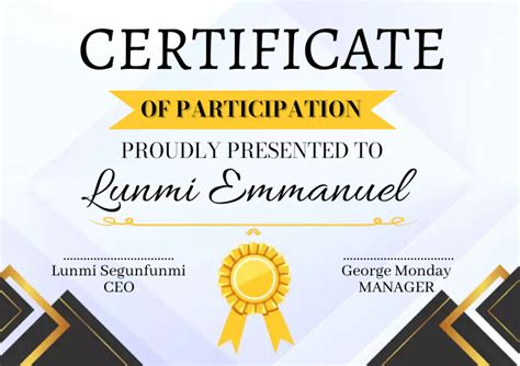 Certification Template Postermywall