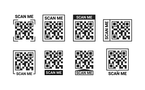 Qr 코드는 모바일 앱 스마트폰용 아이콘 Qrcode 템플릿을 스캔합니다 결제용 프레임 템플릿 Qr 코드 프리미엄 벡터