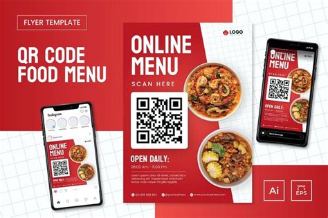 Qr Code Food Menu Flyer Template