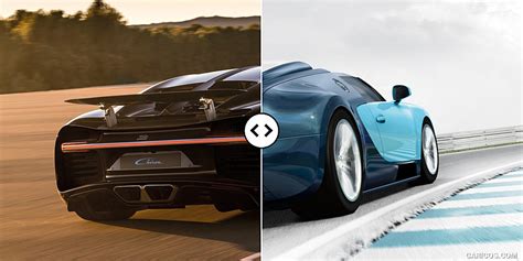 Bugatti Chiron Vs Veyron Gs Vitesse Rear Three Quarter Comparison 5