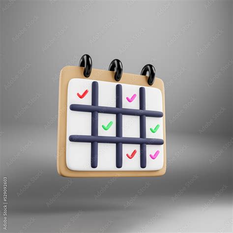 Render 3d De Icono Programacion En Calendario De Estilo De Dibujos