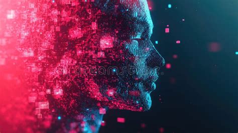 Abstract Digital Human Head Constructing From Cubes Minimalistic
