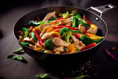 Premium Photo Delicious Wok Stir Fry Vegetables With Chicken Fillet