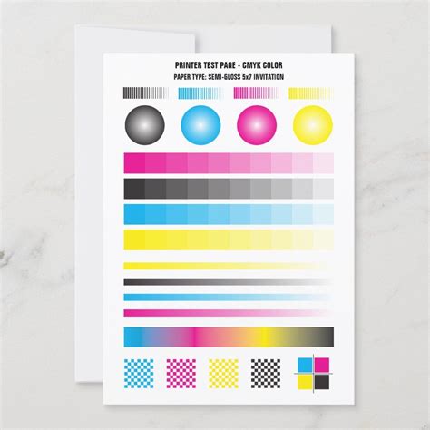 Printer Test Page Cmyk Gradients Lines Invitation Zazzle