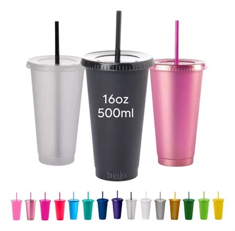 Vasos Reusables Con Tapa Y Popote De oz Vasos Fiesta Envío gratis