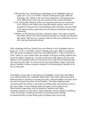 Class 2 Week 3 Docx Review The Four Social Errors And Biases In The
