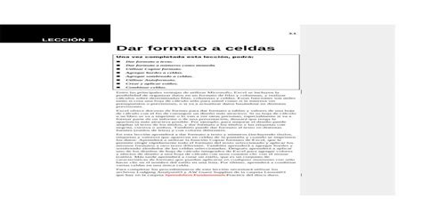 LecciÓn 3 Dar Formato A Celdas · Excel Se Incluyen La